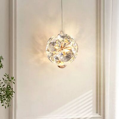 新款法式网红轻奢水晶小吊灯卧室蝴蝶壁灯过道餐厅阳台儿童房一体