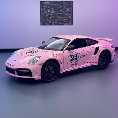 【BW798】建元合金车模1:24保时捷911 TurboS跑车回力带声光玩具