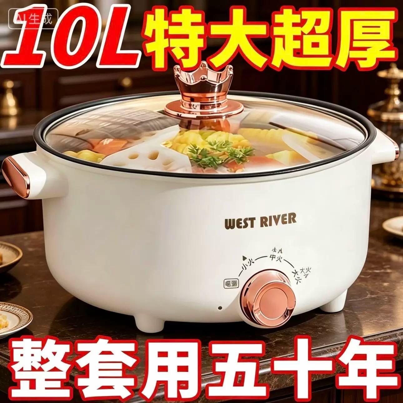 德国全自动烹饪锅一体家用电火锅多功能料理锅蒸煎炒涮不粘炒菜机