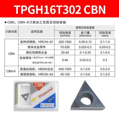 万龙达数控金刚石CBN氮化硼镗刀TPGH110304 TCGT WBGT06刀片刀粒