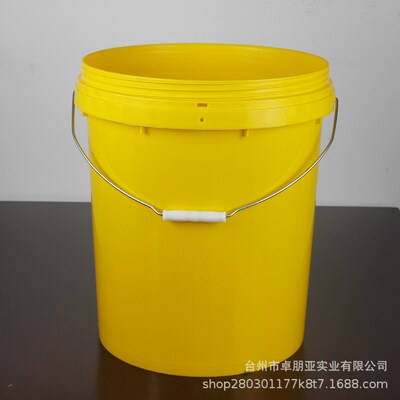 厂家25L塑料桶圆形pp塑料25kg涂料桶黑色化工塑料桶加厚螺旋