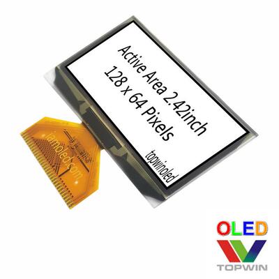 2.42英寸白光oled液晶显示屏2864asgpg14焊接拓微工控仪表耐低温