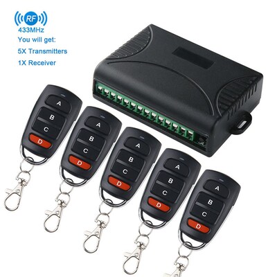 KTNNKG四路无线遥控开关车库门接收模块220v4ch继电器开关信号