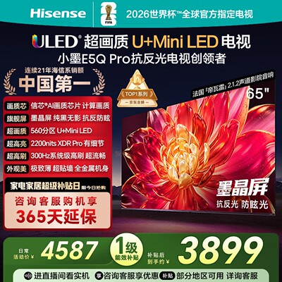 海信小墨65E5Q Pro 65英寸U+MiniLED抗反光防眩光墨晶屏 高刷电视