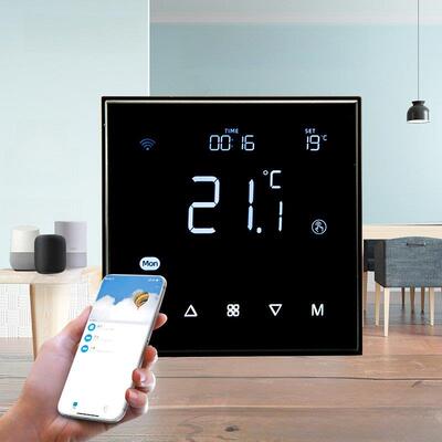 电加热玻璃触摸屏人体传感器手机控制黑色典雅优家6625温控器套装