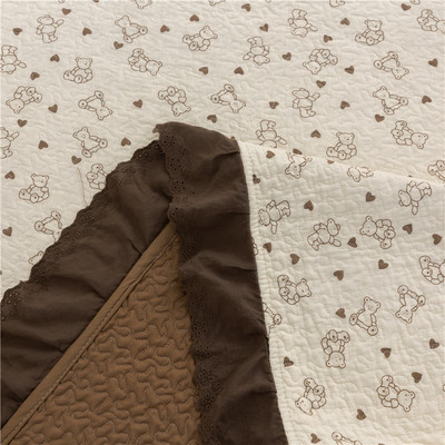 法式纯棉榻榻米床盖三件套单件全棉炕盖专用四件套夹棉绗缝防滑垫