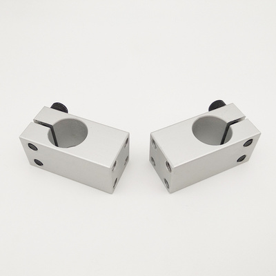 支柱固定夹带螺纹平行铝合金单孔管夹导向轴支座20RDU01 02 11 12