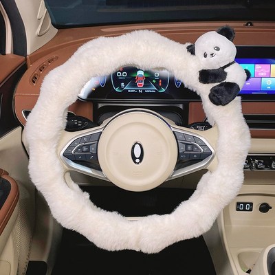 方向盘套冬季毛绒女士可爱泡泡高级感保暖加热网红汽车把套装饰