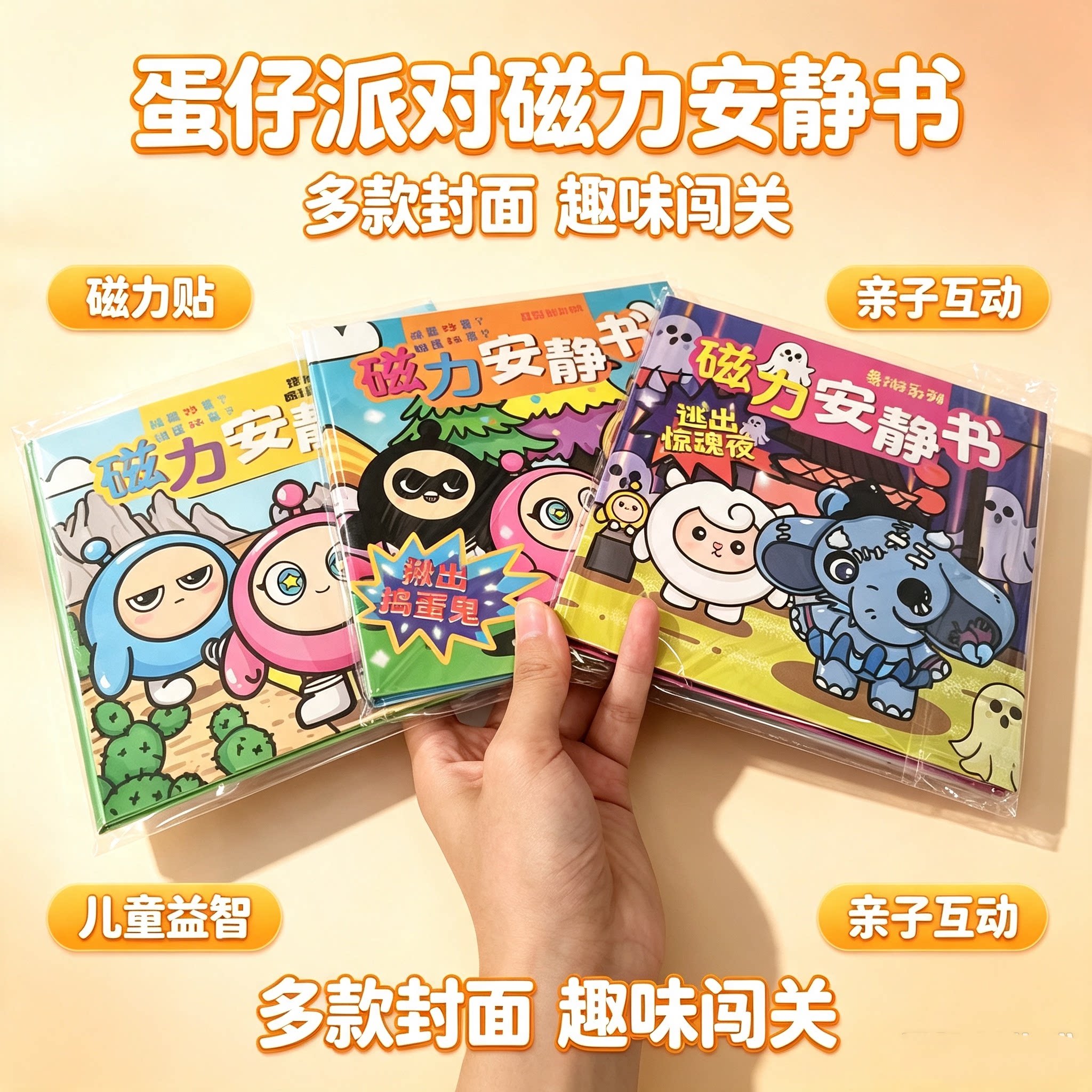 蛋仔派对磁力安静书磁力贴新款磁铁磁吸免裁剪书DIY儿童益智玩具