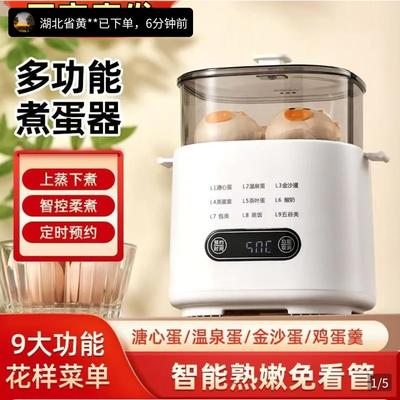 燕乐煮蛋器带蒸笼新款智能蒸蛋器自动断电家用多功能蒸煮鸡蛋神器