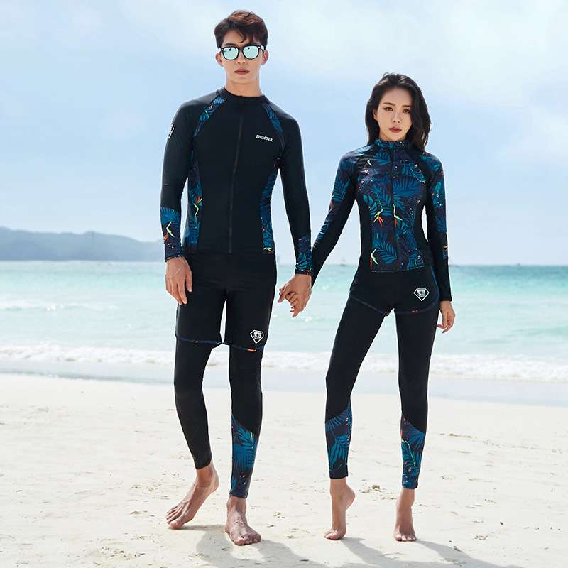 潜水服女长袖分体情侣长裤防晒速干冲浪游泳衣套装浮潜服水母衣男