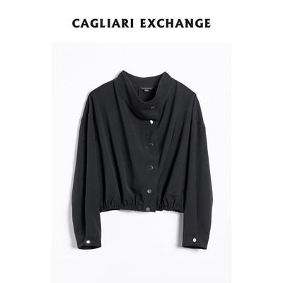 CAGLIARI EXCHANGE/卡利亚里立裁垂领风衣外套4402037