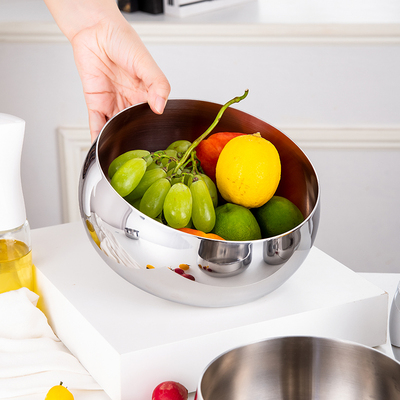 MarsenRotn  多功能沙拉碗内壁18/10不锈钢料理碗打蛋盆18cm