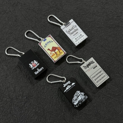 随身金属烟灰盒ins街头便携提拉式迷你烟灰盒钥匙扣挂件腰间配饰