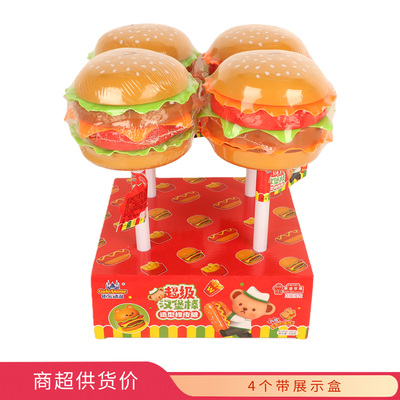 钜乐动漫超级汉堡棒造型橡皮糖趣味糖果玩具批发超市