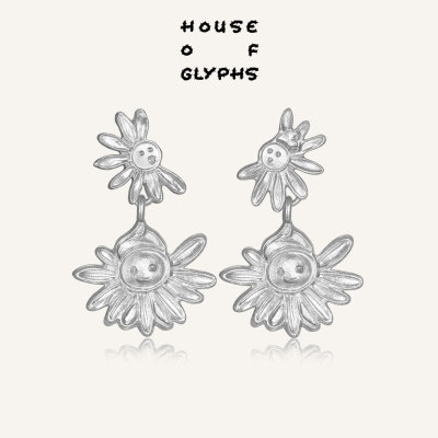 House of Glyphs符界HOG雏菊精灵阿丽丽AB款纳西族东巴文耳坠