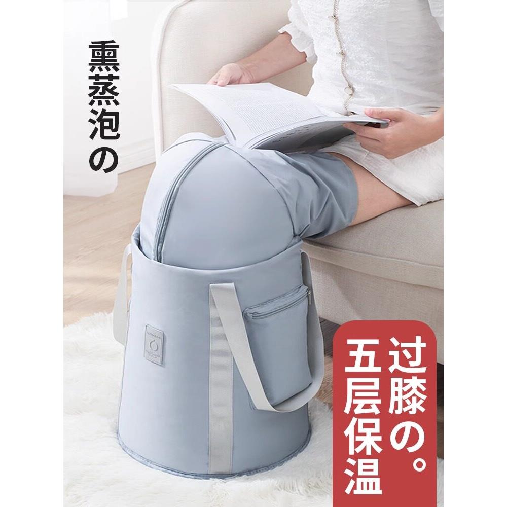 日本木洁足浴桶家用过小腿可折叠便携式熏蒸高深度足盆足袋加厚