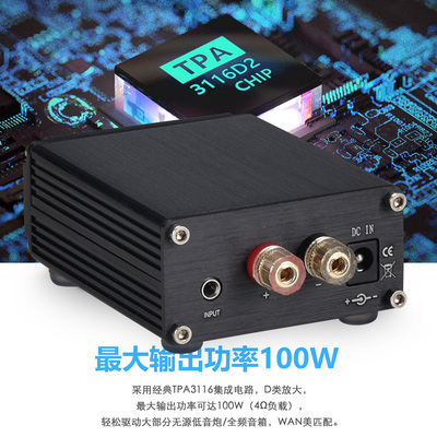 B3 单声道100W 发烧级数字HIFI专业低音炮 低频全频功放机 大功率