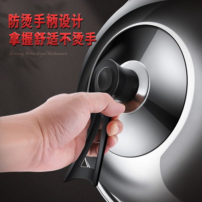 锅盖家用不锈钢耐高温透明炒锅盖32cm34cm通用可视锅盖