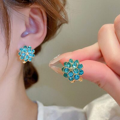 真金电镀银针爆花耳钉网红同款新款耳饰法式轻奢高级感花朵饰品女