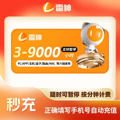 雷神加速器3-1999小时长可暂停steam游戏CDK兑换码非UU迅游加器器