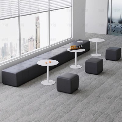 办公室培训接待沙发商场休闲休息区会客洽谈服装店等候长条凳卡座