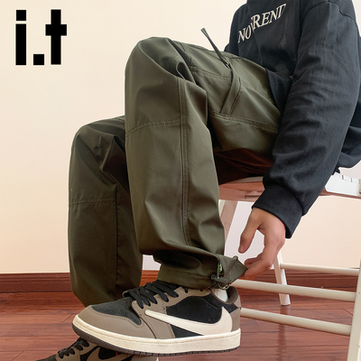 itizzue美式机能风工装裤男