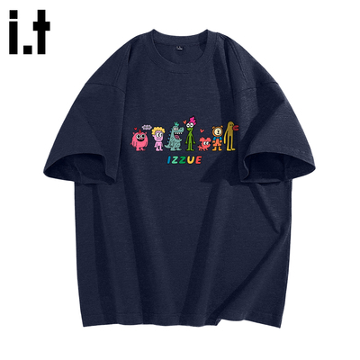 itizzue学院风短袖男32支双纱重磅t恤男款无性别白色上衣服宽松4P
