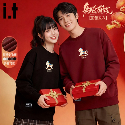 itizzue马年情侣款卫衣安可拉红