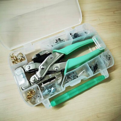 3&5mm160 Grommet Tool Set 1/8&3/16磁吸鸡眼钳皮带布气眼扣打孔