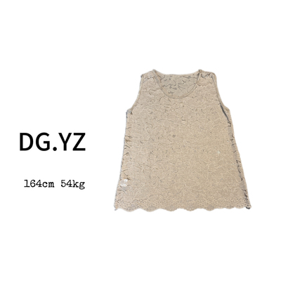 【樱子家】3422F蕾丝背心花边中长款打底马甲