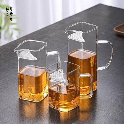 玻璃茶壶新月过滤绿茶冲泡器茶水分离茶壶功夫茶具分体茶杯公平杯