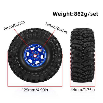1.9寸攀爬车金属合金轮毂1/10 SCX10三 TRX4 90046 D90轮胎D386