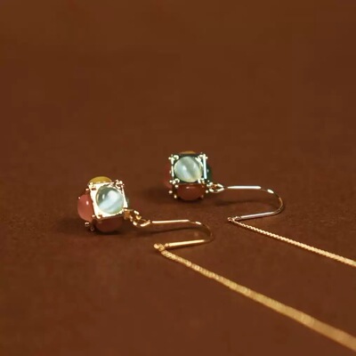 【 5122】 法【魔方饰界】法式经典气质轻奢彩色魔方吊坠耳钩