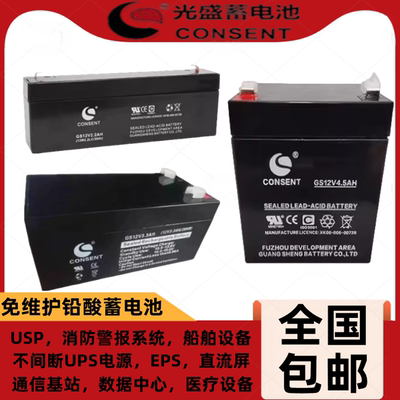 光盛蓄电池电梯消防主机ups电池