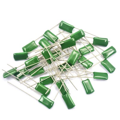 2A334J涤纶电容 330NF 0.33UF/100V直插CL11绿色薄膜电容