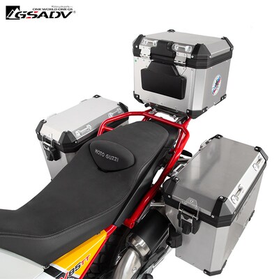 适用guzzi古兹V85TT三箱铝合金改装边箱尾箱保护件护杠配件