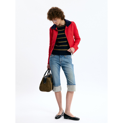 结构拼接短款夹克风衣