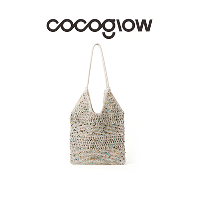 【明星同款】cocoglow细闪钩针编织包休闲度假包包泰国小众托特包