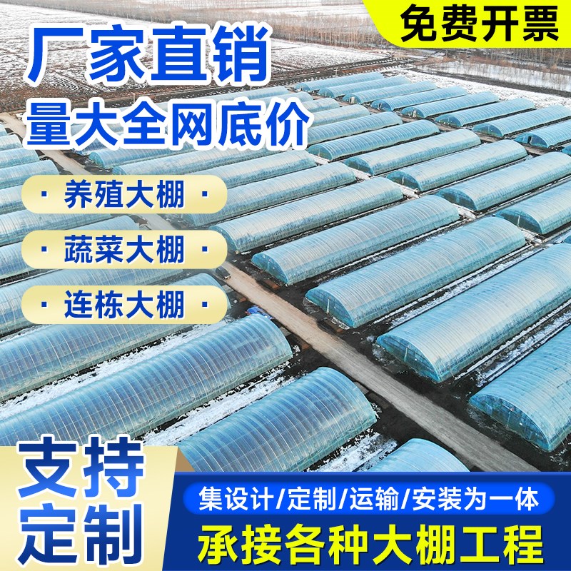 大棚骨架钢管全温室支架拱杆养殖大棚连体连栋棚椭圆管