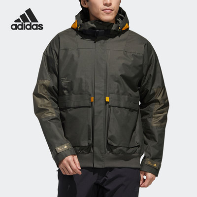 Adidas/阿迪达斯官方正品男子加绒连帽工装运动夹克外套 GM4398