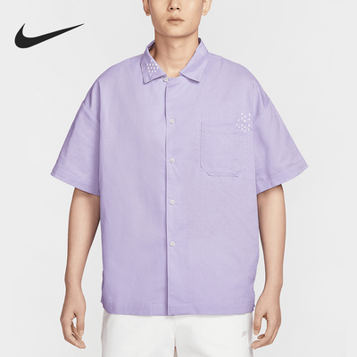 Nike/耐克官方正品2025夏季男士时尚潮流休闲翻领短袖HJ2982-515