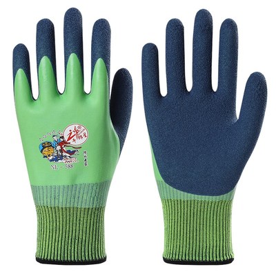 牛郎星防水手防滑耐磨橡胶劳保工作工地干活劳动胶皮防护全满挂