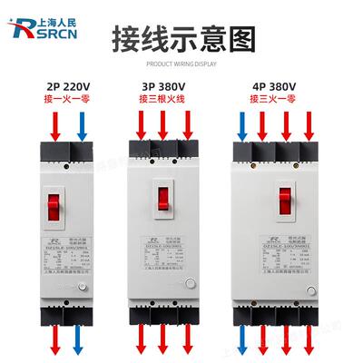 DZ15LE漏电保护器2P3P4P40A63A100A漏电断路器三相漏电开关保护器