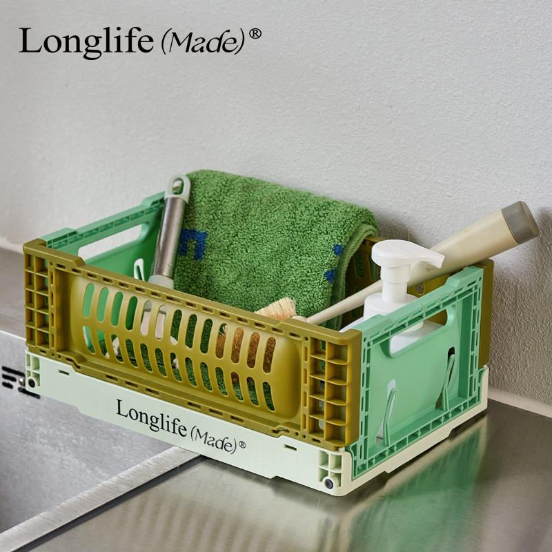 longlife收纳筐折叠收纳篮浴室厨房水果篮子杂物工业风塑料折叠筐