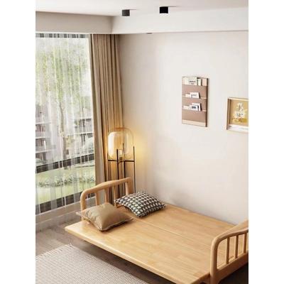 室沙发牀实可摺叠推多功能木伸缩拉原木风客厅32034卧阳台小户型