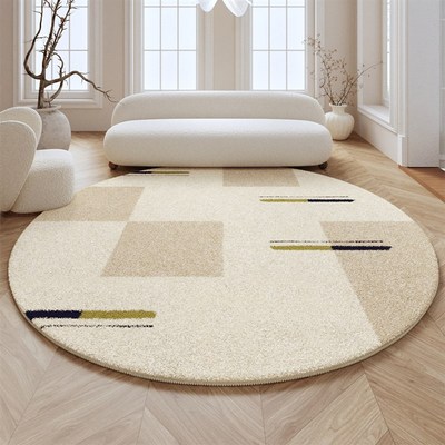 UFN 奶油风圆形地毯客厅卧室床边毯侘寂沙发茶几椅子梳妆台地垫
