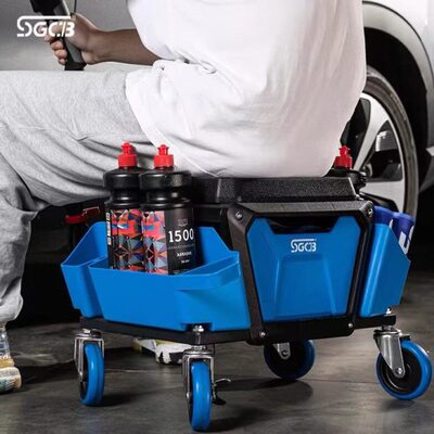 SGCB新格汽车美容工作凳滑轮加厚型多功能维修洗车凳抛光施工凳子