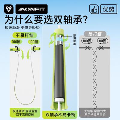跳绳儿童中双考专ATJ26040小学生计数测轴承竞速体育体用提速绳子