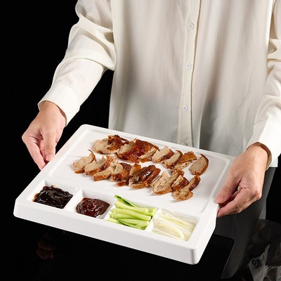 仿瓷北京烤鸭盘子密胺中式餐厅酒店片皮鸭盘饭店烧鸭专用餐具商用